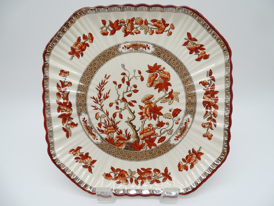 Vintage Spode Hand Painted Indian Tree Orange Rust English Bone China ...