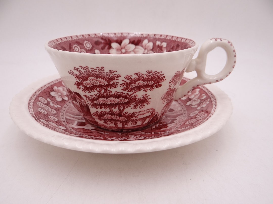 Vintage Spode Made in England "spode Tower" Pink Teacup and Saucer Set ...