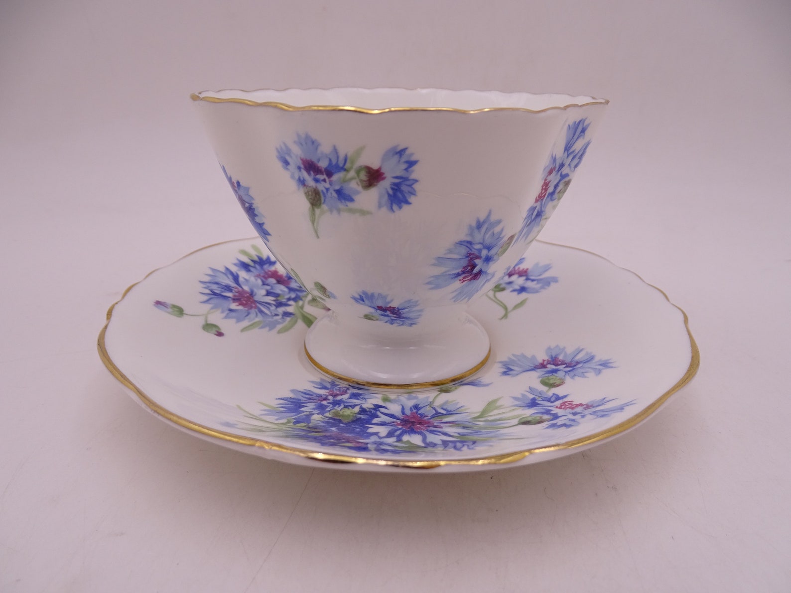 Vintage Hammersley & Co English Bone China Blue Floral Teacup | Etsy