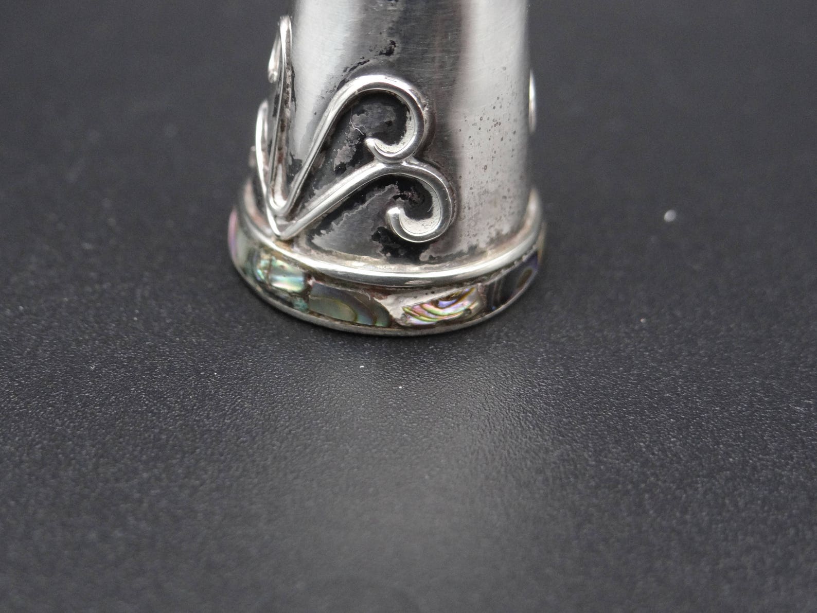 Large Antique Victorian Sterling Silver Thimble With Inlaid - Etsy