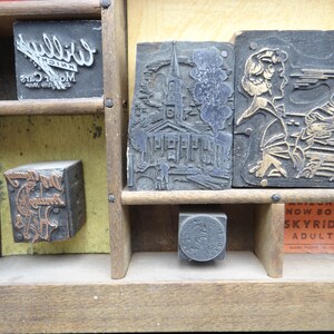 Antique Print Drawer Display With Print Blocks - Ready for Hanging ...