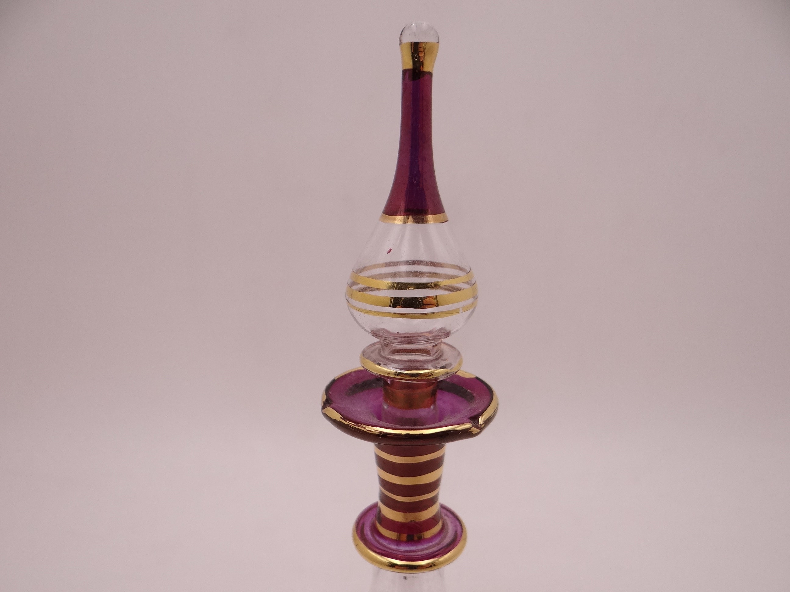 Vintage French Red and Gold Crystal Tall Perfume Bottle | Etsy