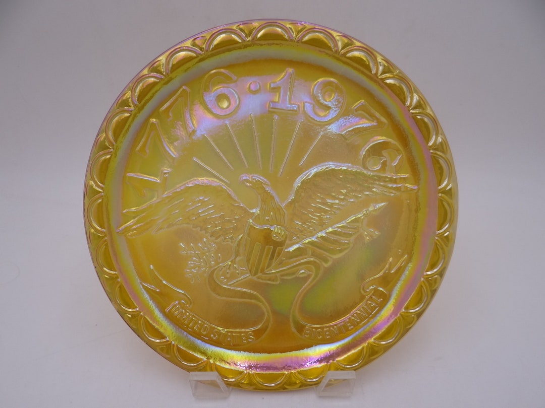 Vintage Indiana Glass Carnival Glass Bicentennial Plate Collectible ...