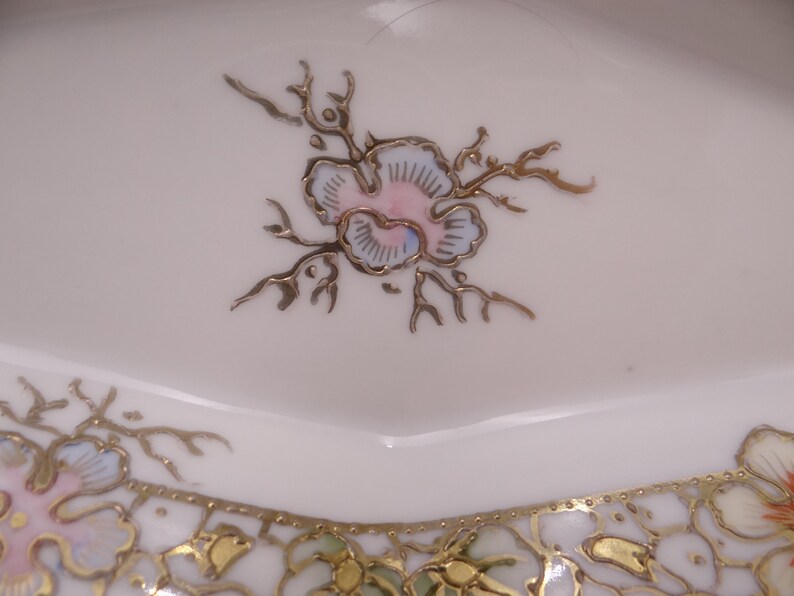 1900s Antique Vintage Hand Painted Nippon Beaded Moriage Oval - Etsy