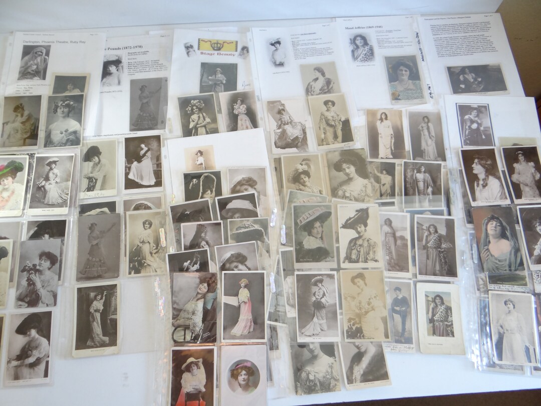 100 Victorian Stage and Silent Movie Actress Postcards Ruby - Etsy