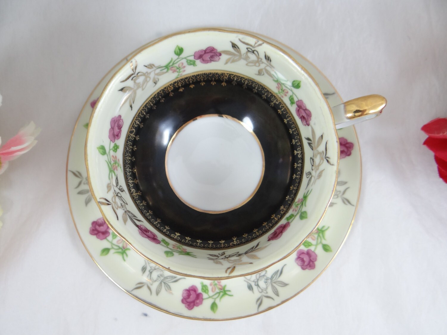1950s Lefton Raised Pedestal Teacup and Saucer Set Outstanding - Etsy