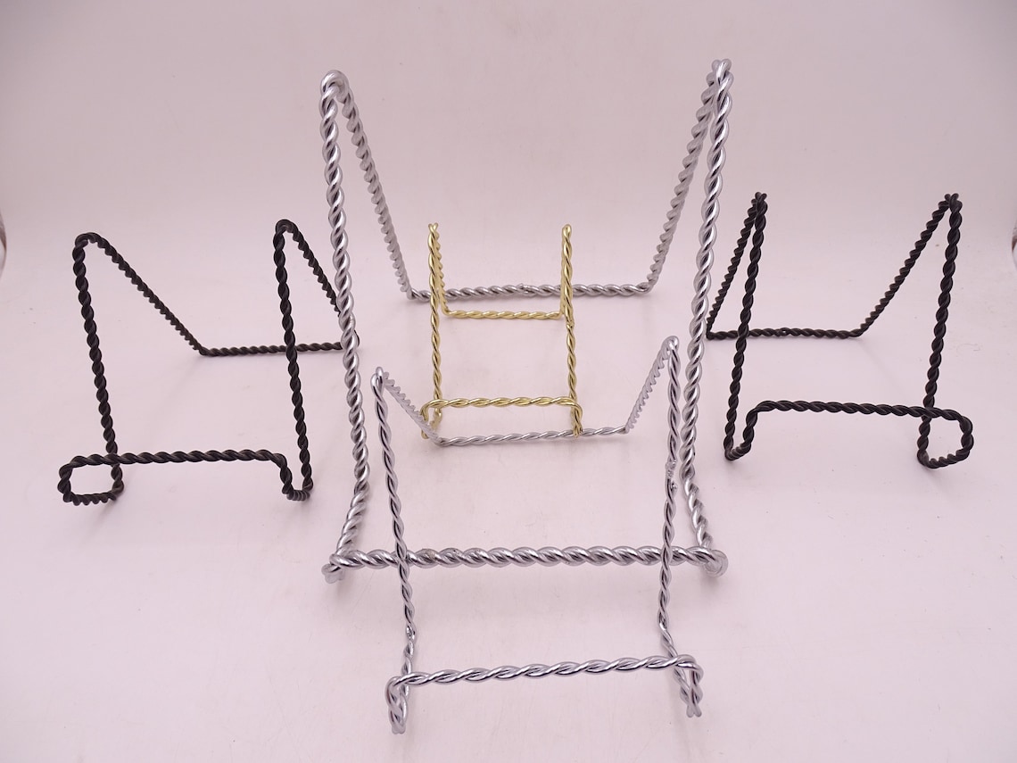 Set of 5 Twisted Metal Display Stands for Plates Books Prints Art - Etsy