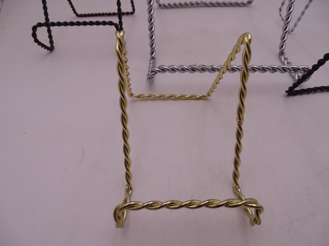 Set of 5 Twisted Metal Display Stands for Plates Books Prints Art - Etsy