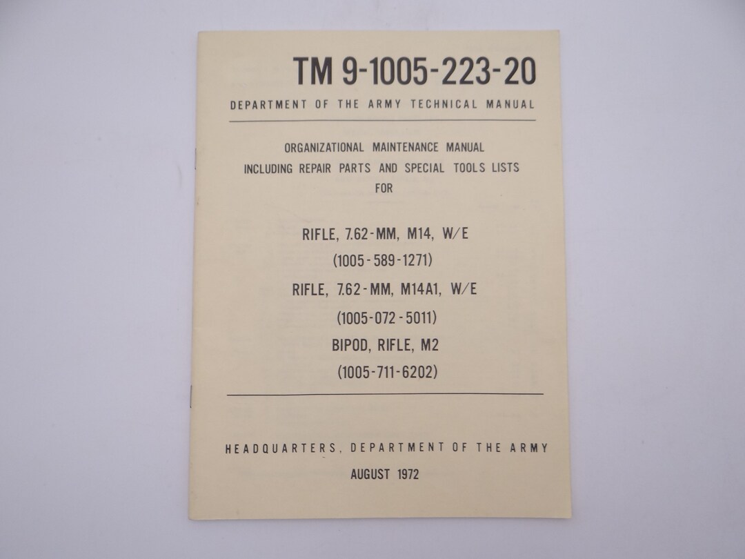 1964 Vietnam War Era Department of the Army Field Manual FM 23-67 ...