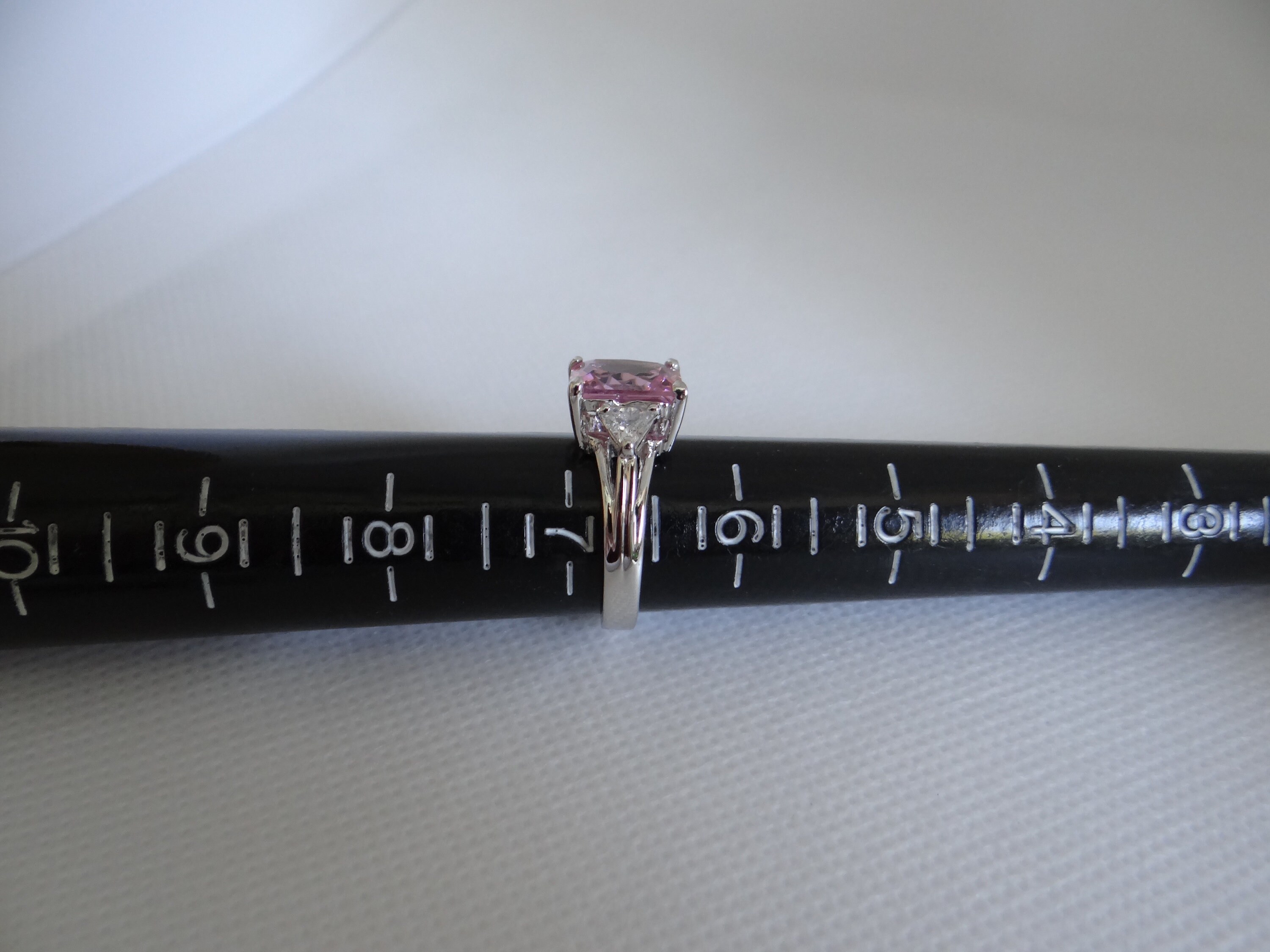 Pink Faceted Rhinestone Ring with Clear Rhinestone Accent on a | Etsy