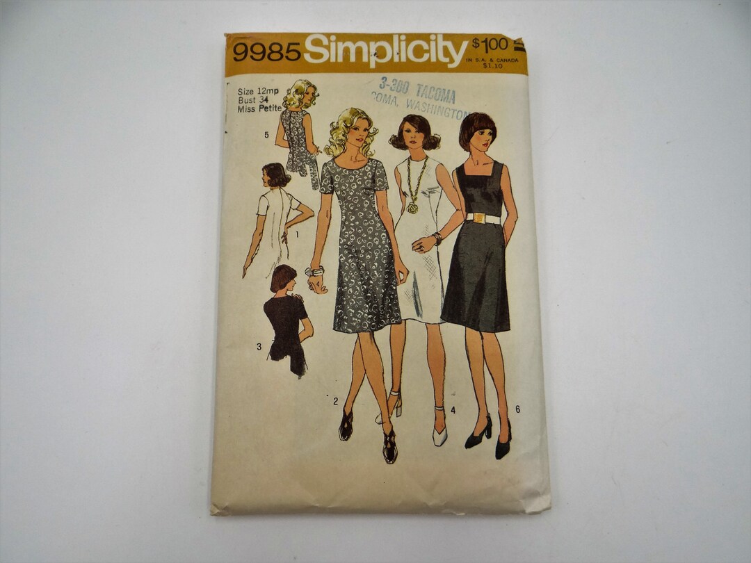 Vintage 1970s Simplicity Pattern #9985 Size 12 Misses Petite - 1970s ...