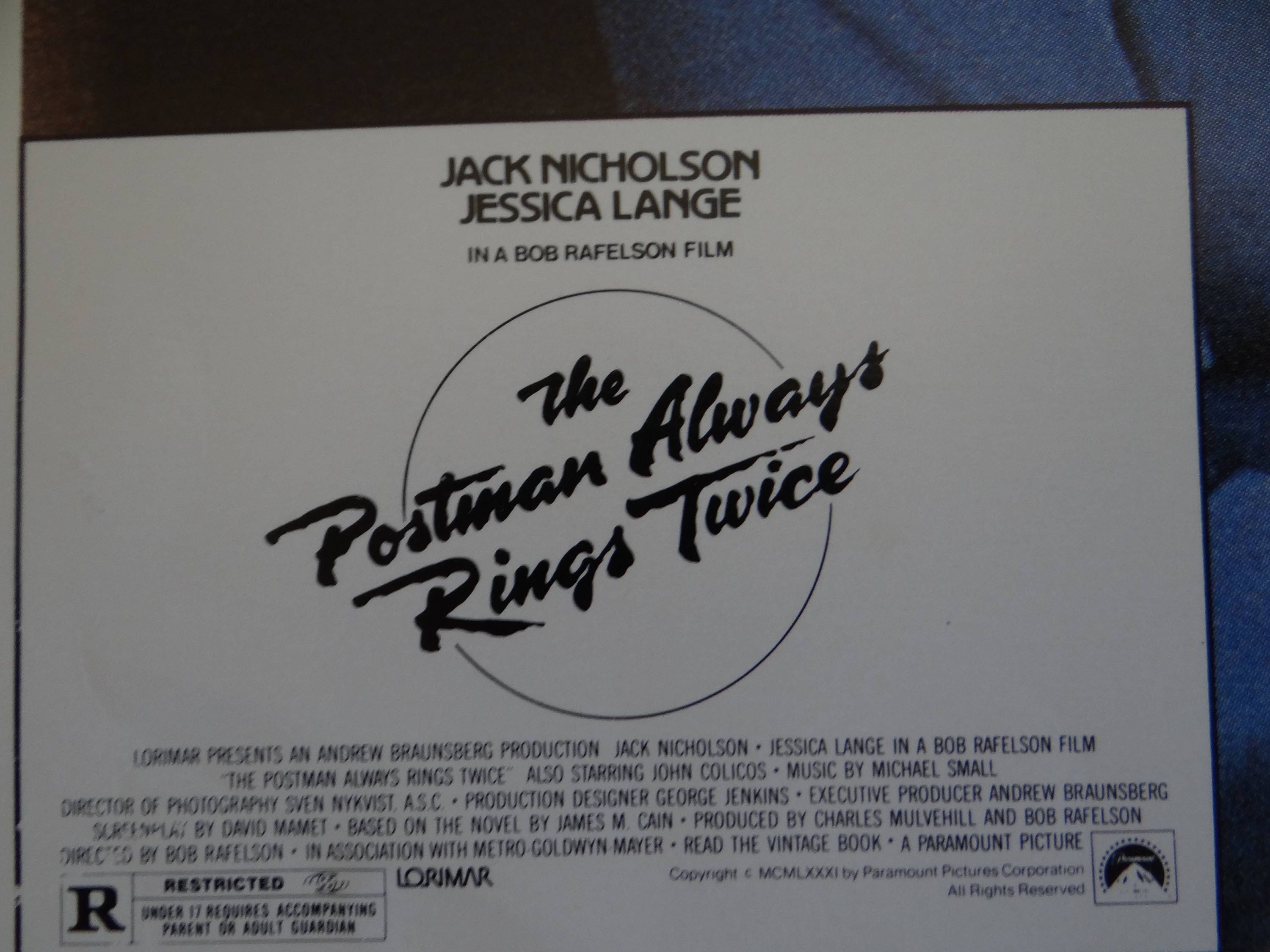 Vintage 1981 the Postman Always Rings Twice - Etsy