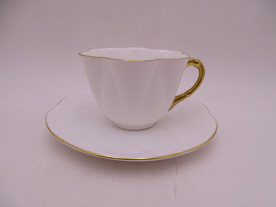 1940s Vintage Shelley English Bone China "regency" White and Gold ...