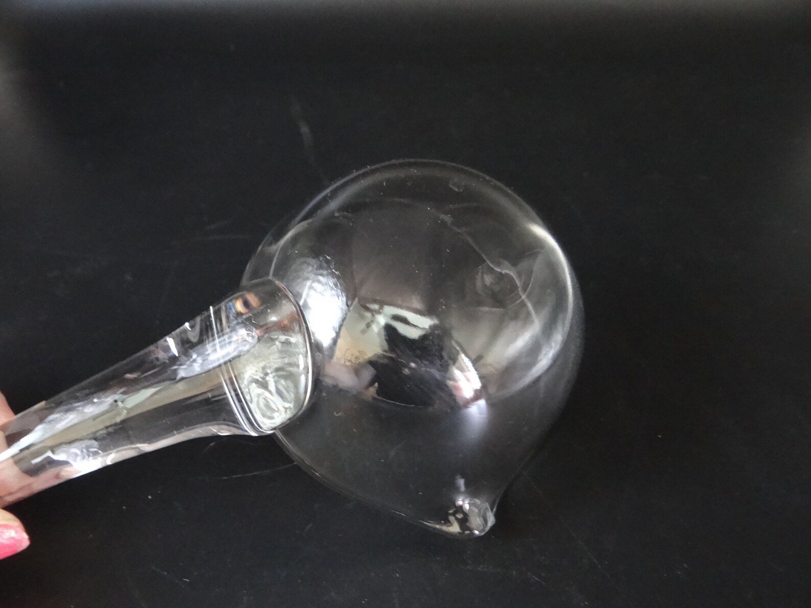 Vintage Hand Blown Clear Glass Punch Bowl Ladle a 11.5 - Etsy