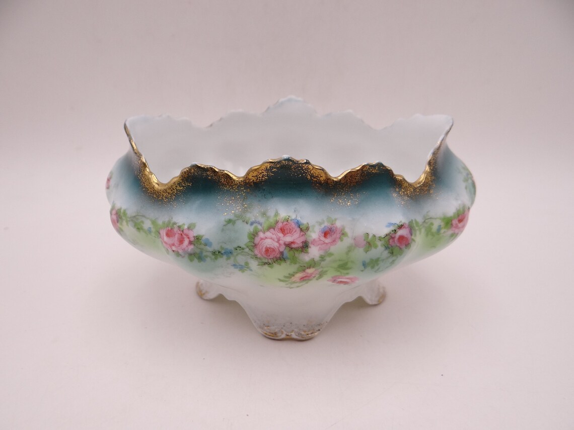 Vintage New Habsburg Austria Centerpiece Flower Footed Bowl - Etsy