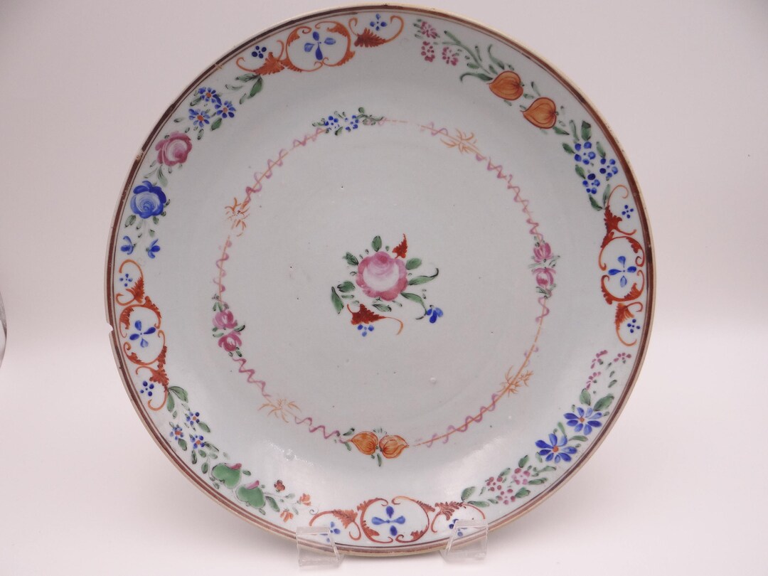 C 1700s Antique Chinese Soft Paste Porcelain Hand Painted Pink Rose ...