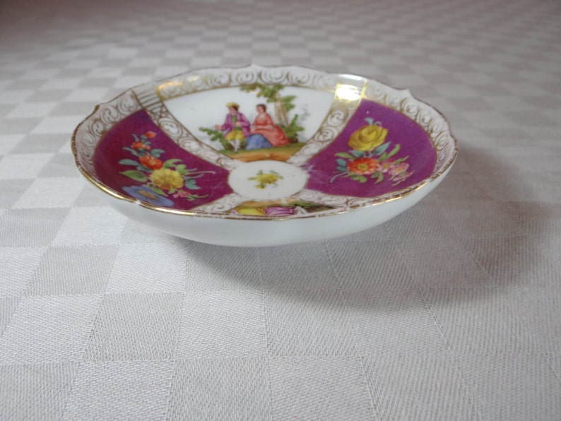 1815 Rare Hand Painted Meissen Crossed Swords Quatrefoil Courting ...