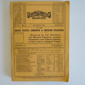 Vintage Original the Official Railway Equipment Register Vol. - Etsy