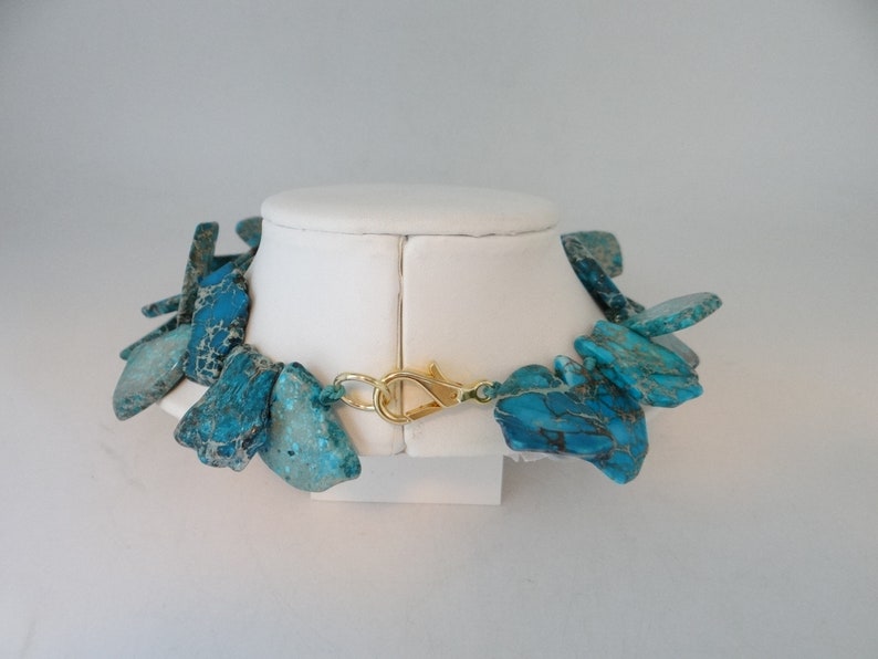 Vintage Turquoise Blue Bead Hand Knotted Chunky Necklace - Etsy