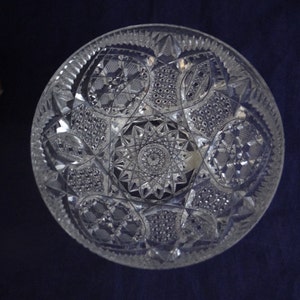 Antique Cut Glass Bowl With Detailed Cut Design - Excellent Condition ...