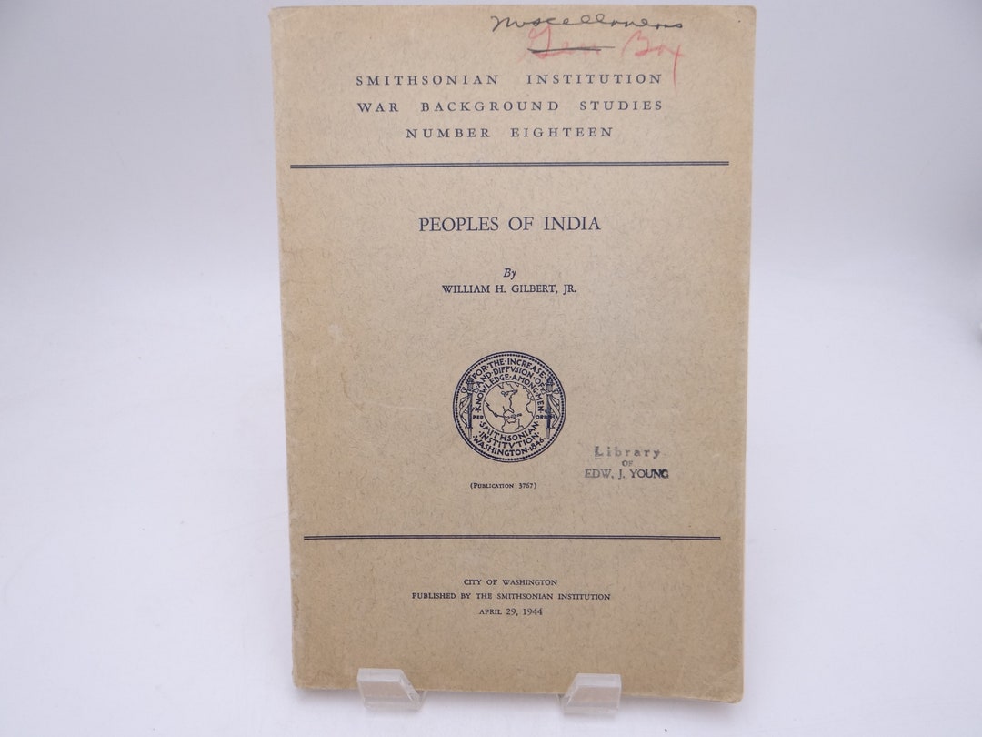 1944 WWII Wartime Smithsonian War Background Studies "peoples of India ...