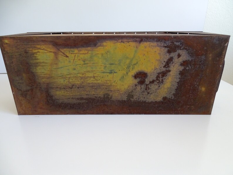 Vintage Rusted Metal Storage Box Industrial Decor Loft - Etsy