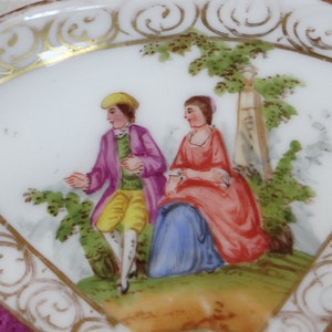 1815 Rare Hand Painted Meissen Crossed Swords Quatrefoil Courting ...