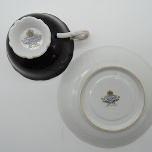 Vintage Wako Japan Fruit Design Green and Black Teacup and Saucer Tea ...