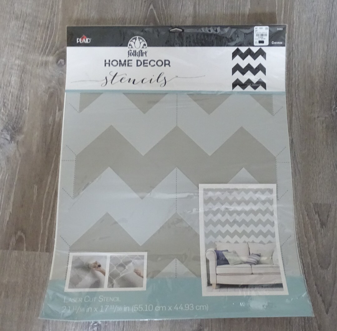 Large Folk Art Home Decor Laser Cut Chevron Pattern Stencil - Chevron ...