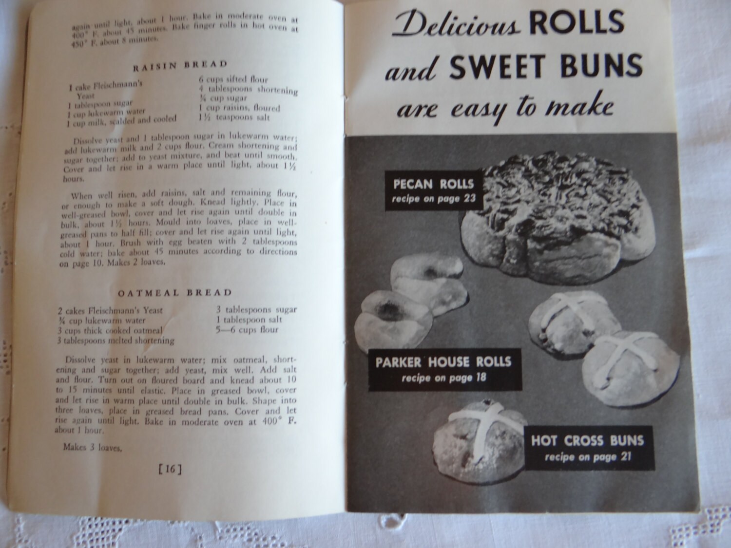 1940 Breads Buns and Coffee Cakes Recipe Book The Touch of | Etsy
