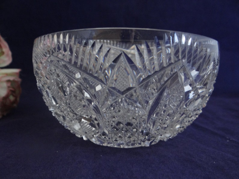 Antique Cut Glass Bowl With Detailed Cut Design Excellent - Etsy