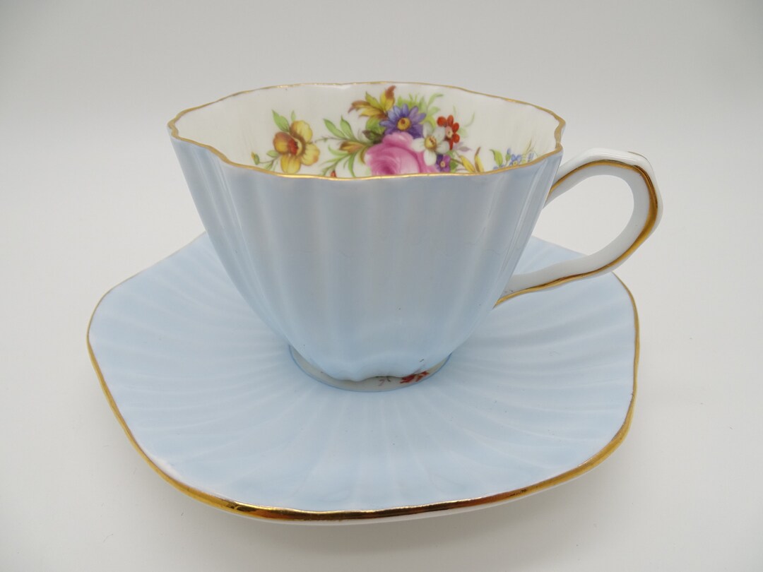 1960s James Kent Old Foley English Bone China Pastel Blue Teacup and ...