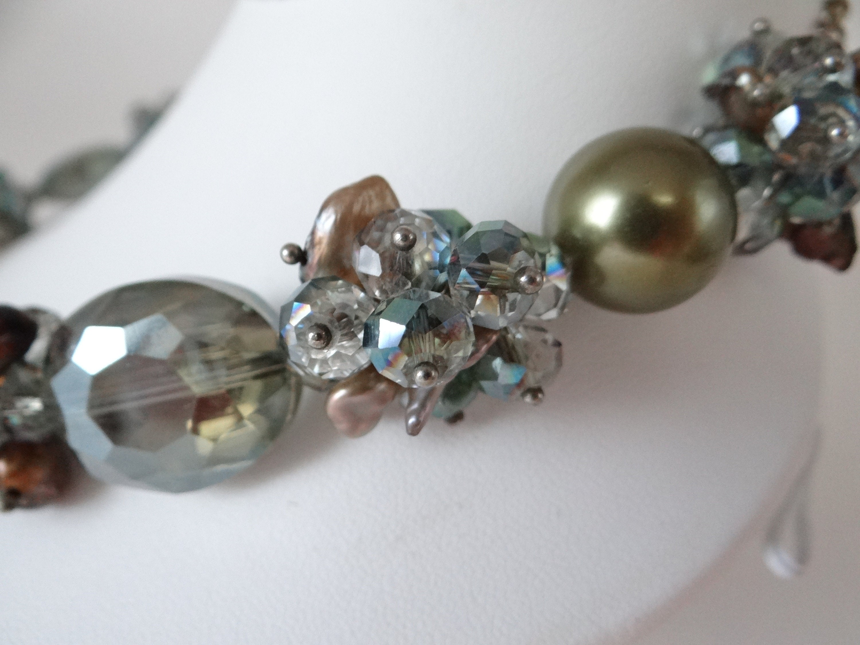 Shades of Gray and Blue Beaded Necklace Sparkling Vintage | Etsy