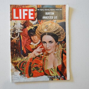 Vintage 1967 Life Magazine, February 24, Burton Analyzes Liz, Elizabeth ...