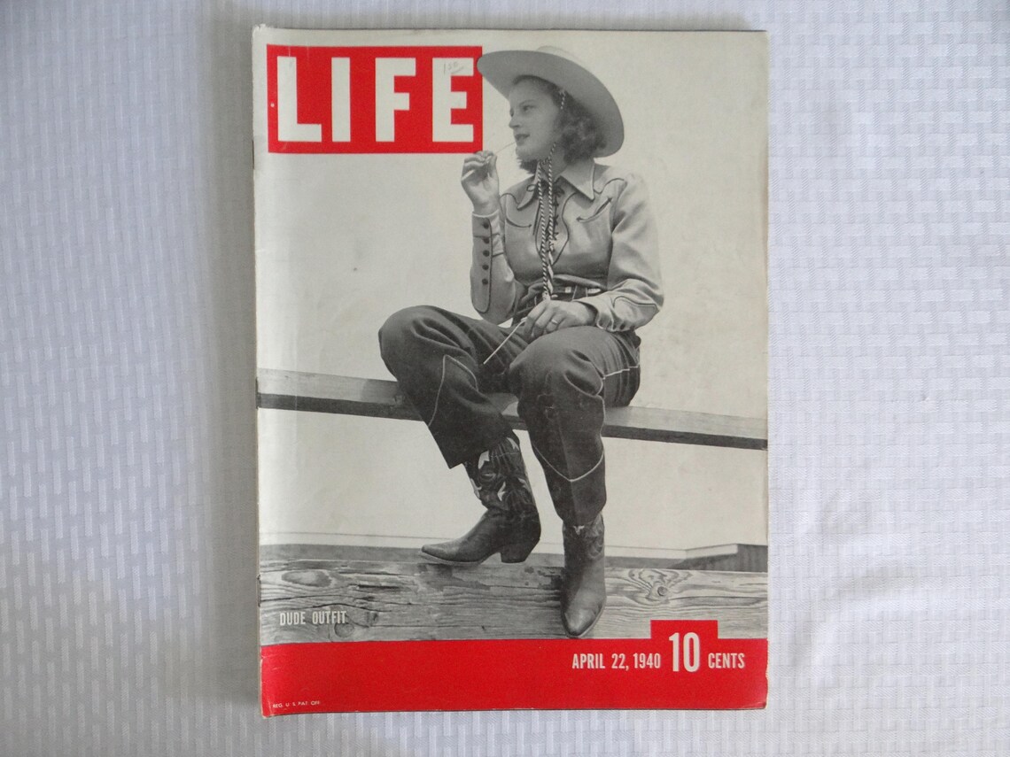Vintage 1940 Life Magazine Wartime Issue April 22 "dude Outfit" - War ...
