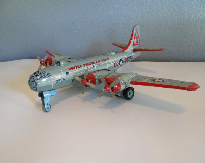 Very Rare Large Yonezawa USAF B-29 Tin Toy Friction Airplane BK 250 - Etsy