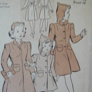 Vintage Advance Pattern #2573 - Girl's Size 10 - Girl's Coat Hat and ...