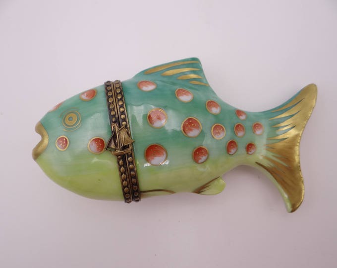 Vintage Limoges France Hand Painted Fish Trinket Box or Pill Box - Etsy