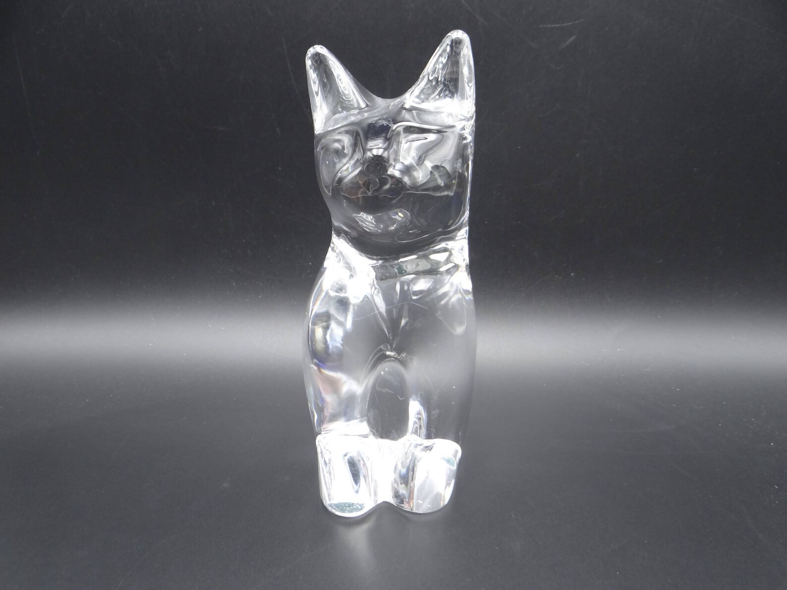 Vintage Large Signed Daum France Art Studio Crystal Cat | Etsy