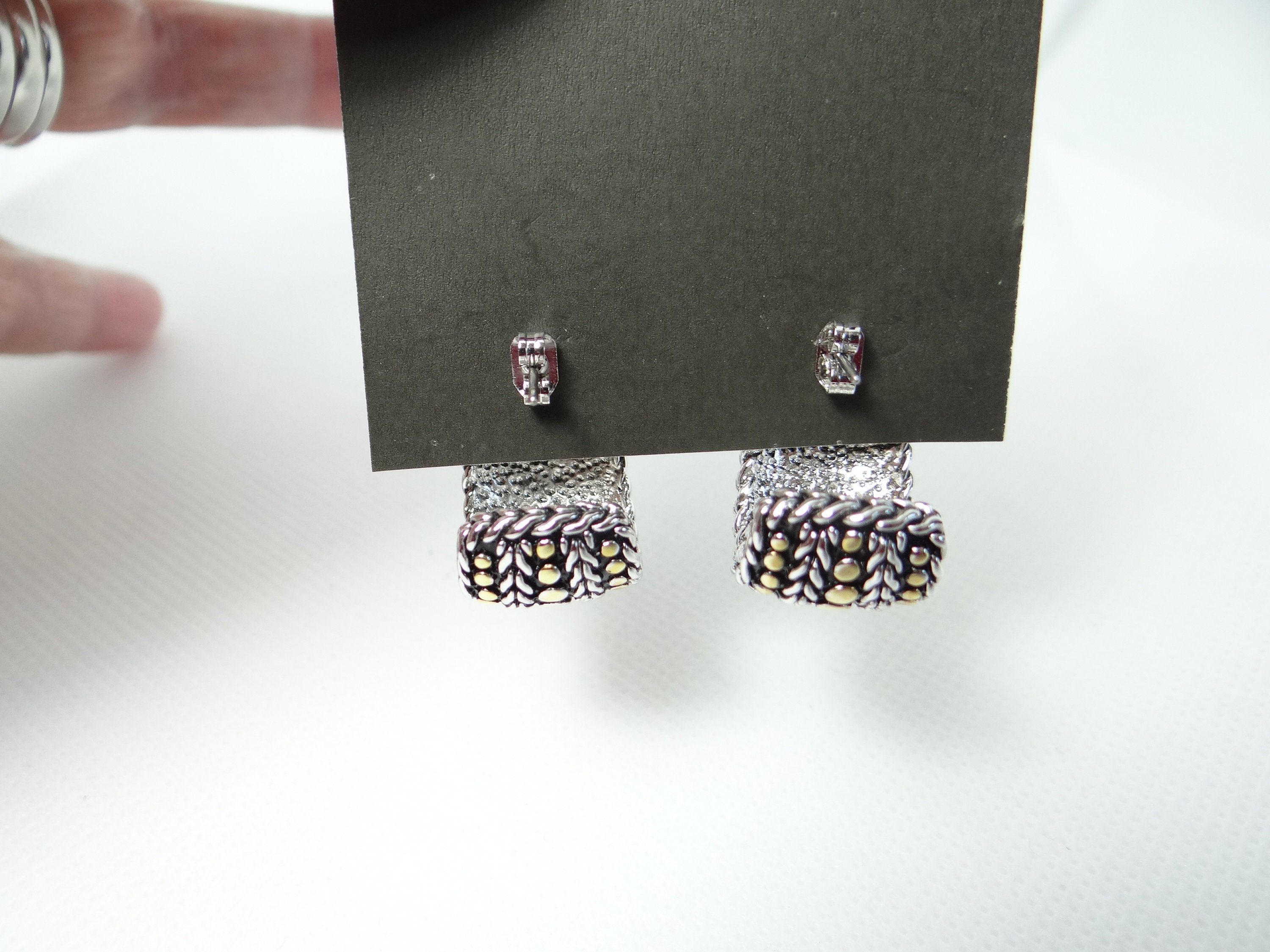 Vintage Silver and Gold Beaded and Braided Design Pierced | Etsy