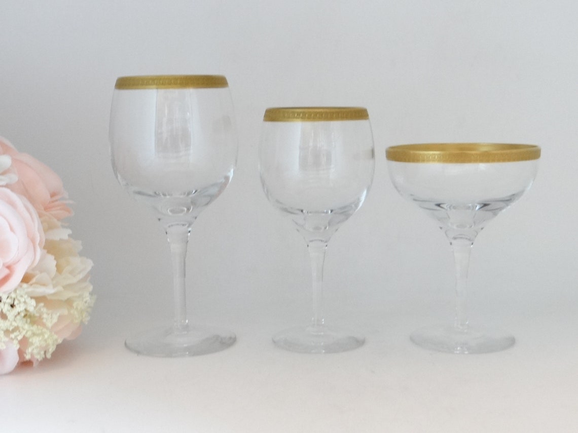 Vintage Lenox Royale Gold Encrusted Rim 6.5 Wine Glasses - Etsy