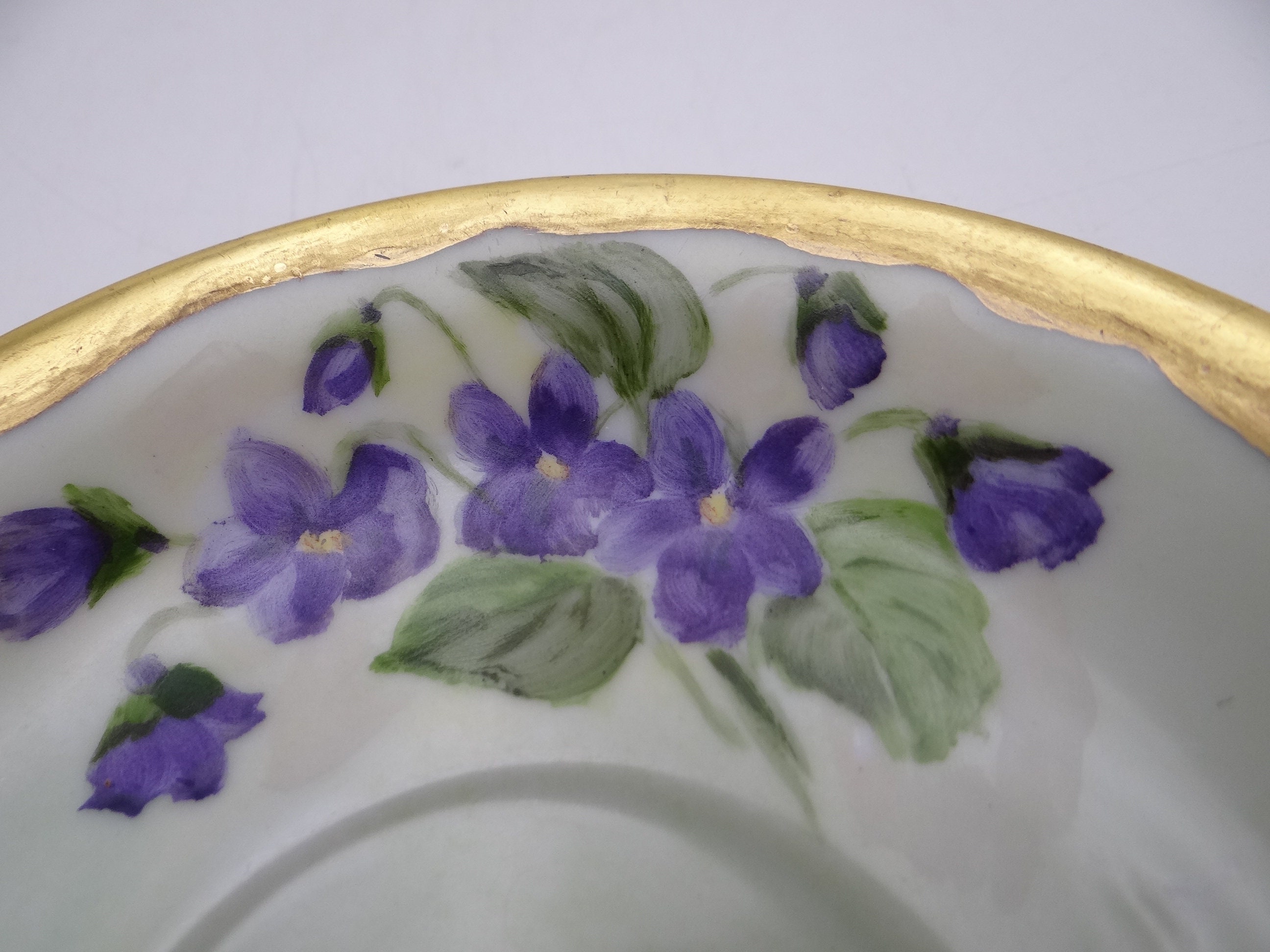 Vintage Hand Painted Artist Signed Japanese Violets Teacup and | Etsy