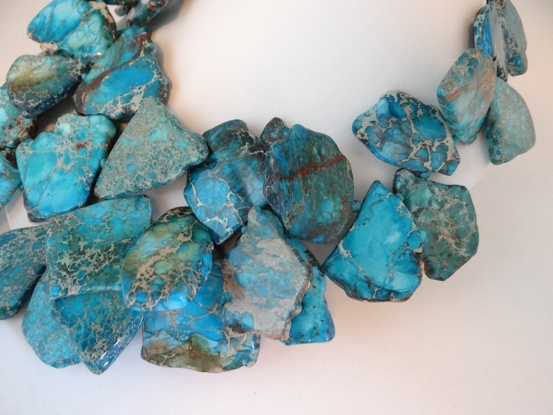 Vintage Turquoise Blue Bead Hand Knotted Chunky Necklace - Etsy