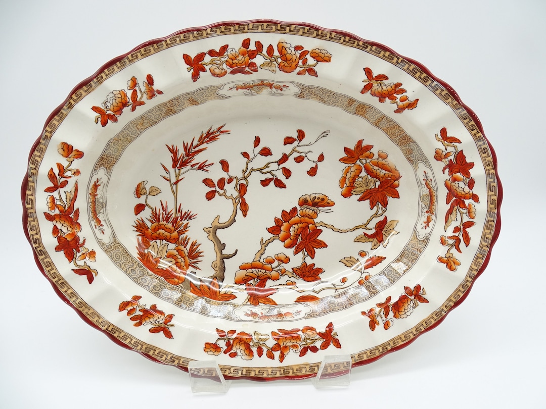 Vintage Spode Hand Painted Indian Tree Orange Rust English Bone China ...