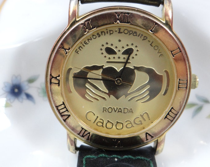 Working Rovada Claddagh Irish Mens Friendship Loyalty Love Watch ...