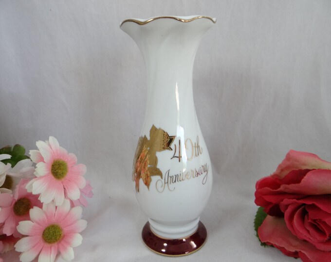 Vintage Porcelain Ruby 40th Wedding Anniversary Bud Vase - Etsy