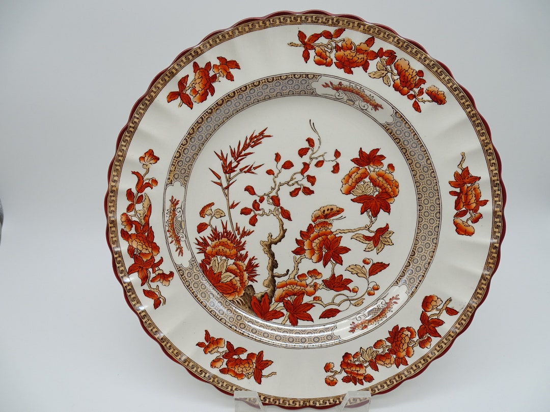 Vintage Spode Hand Painted Indian Tree Orange Rust English Bone China ...