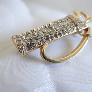 Vintage Rhinestone Golf Bag Brooch Pin on a Gold Tone Setting a Lovely ...