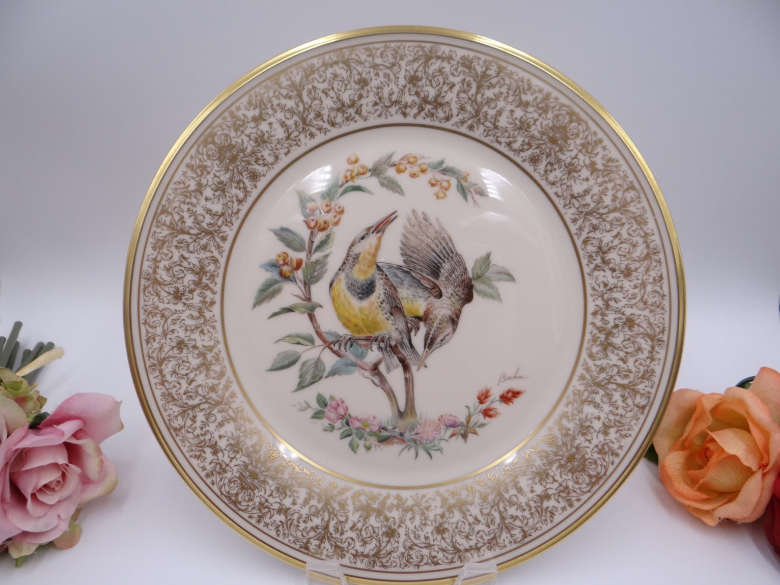 Vintage Lenox Boehm Birds Plate 1973 meadowlark by - Etsy