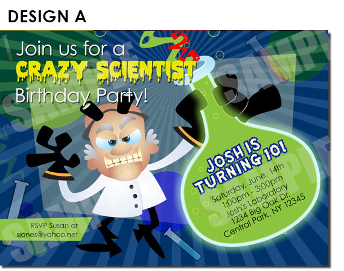 CRAZY SCIENCE Scientist Chemistry Birthday Party Printable - Etsy